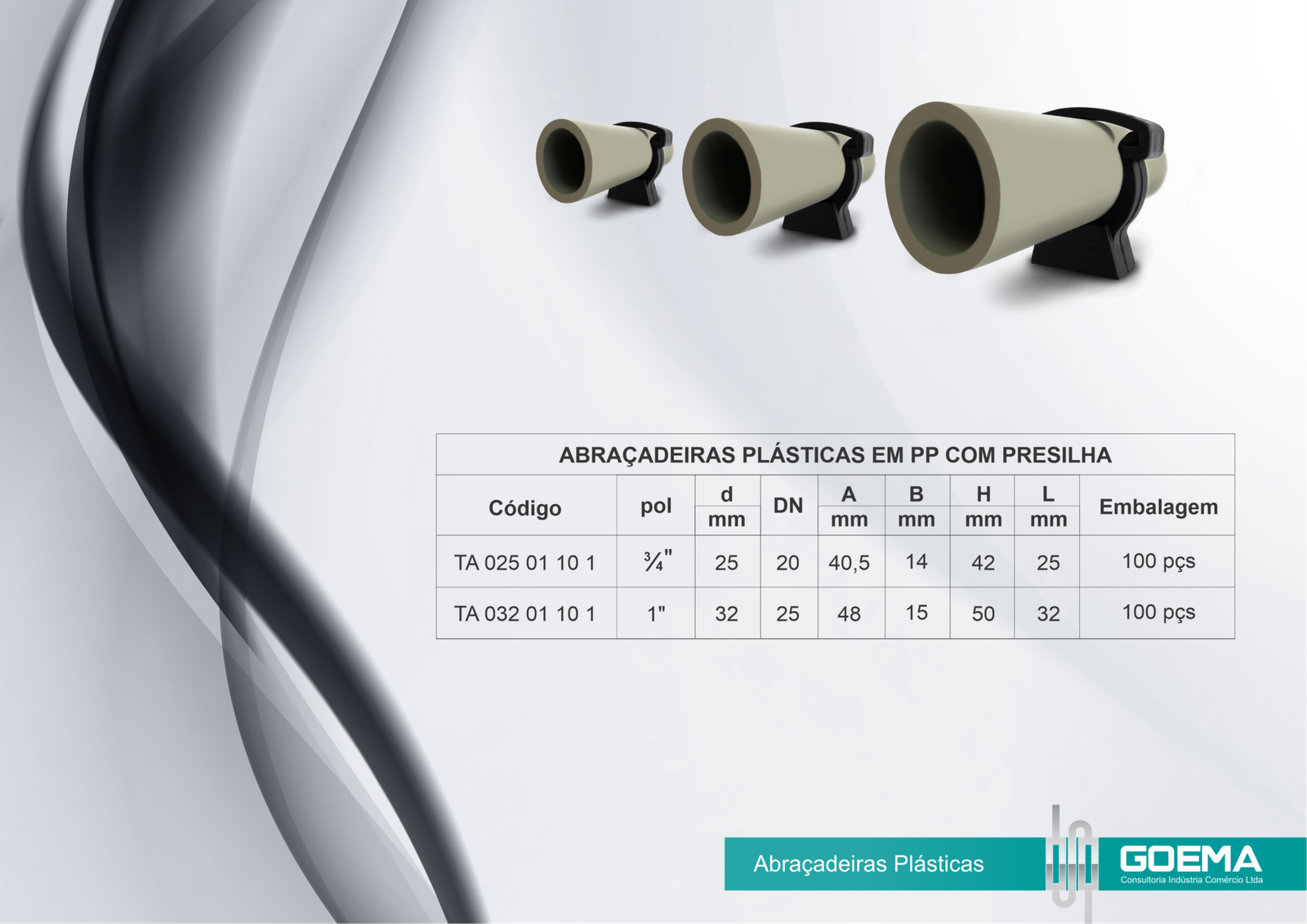 Abraçadeira Plástica - Para meios corrosivos - GOEMA